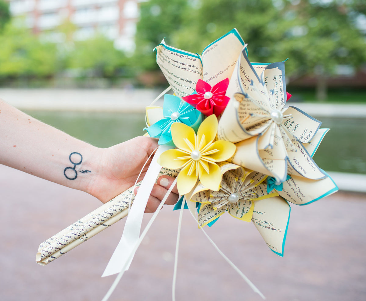 Book Inspired Wedding Package of Paper Flowers- Bouquets, Boutonniees ...